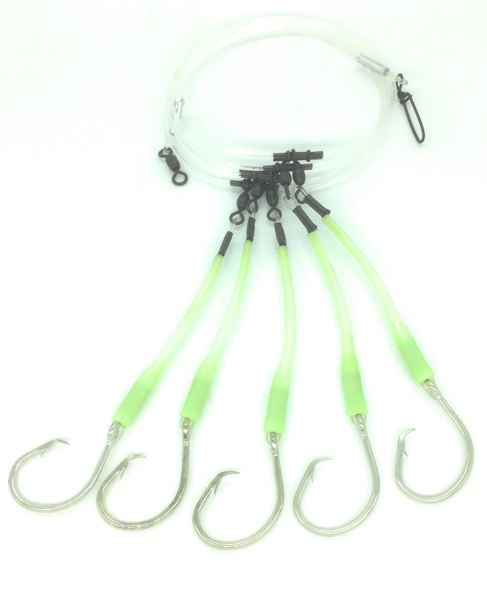 Deep Drop Fishing Rig With Glow Sleeves and Mustad 39960 Circle Hooks ...